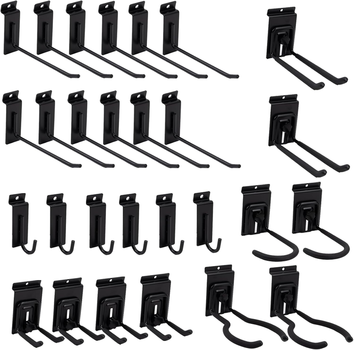 Slat Wall Accessories 28 PCS Garage Hooks Heavy Duty Slatwall Panel ...