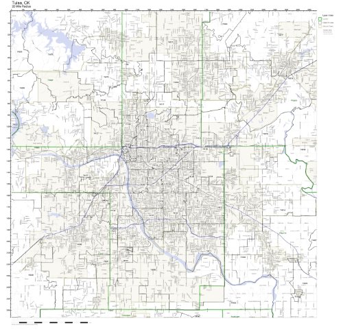 Amazon.com : Tulsa, OK ZIP Code Map Not Laminated : Prints : Office ...