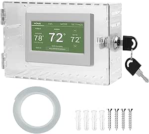Universal Thermostat Box With Key - Large Clear Cover for Wall-Mounted ...