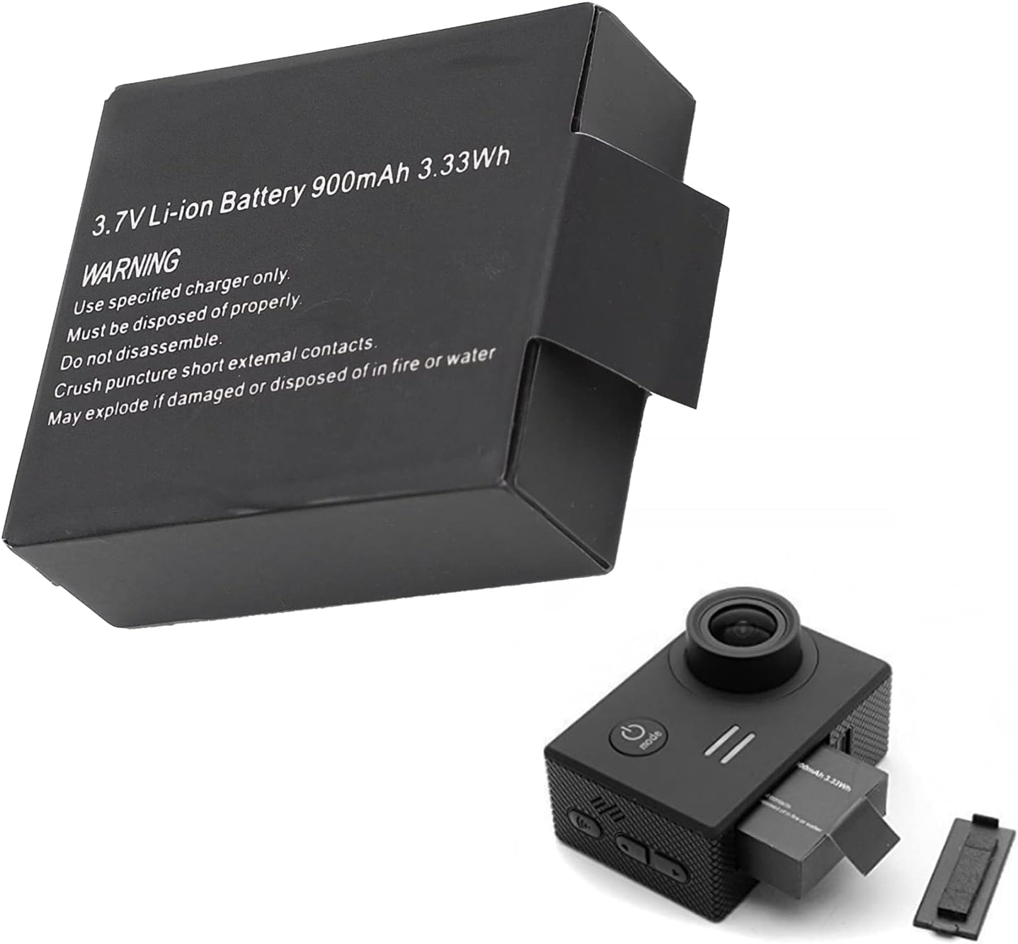 Amazon.com: 3.7V 900mAh 3.33Wh Rechargeable Lithium Ion Battery ...