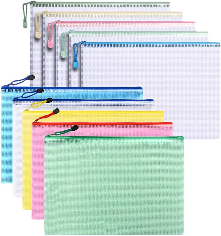 Amazon.com : 16-Pack Black Zipper Pouch (8 Sizes), Zipper File Bags ...