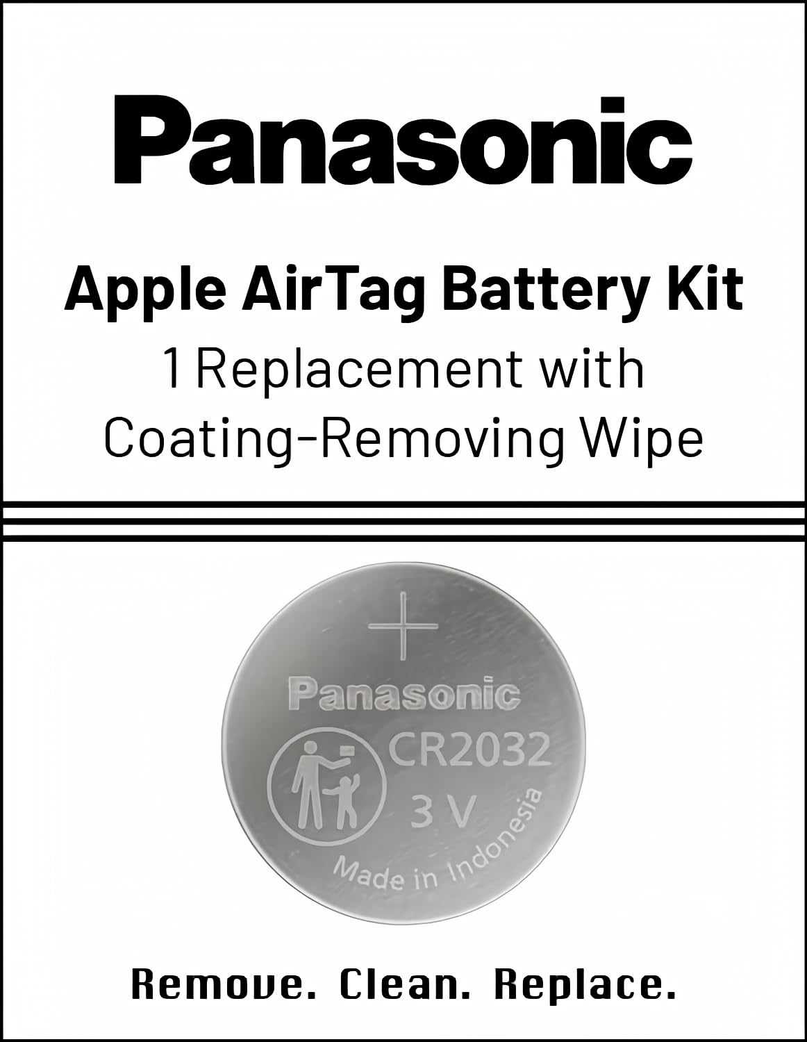 Amazon.com: Panasonic AirTag Battery Kit, Size CR2032 with Bitterant ...