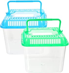 Amazon.com : Totority Portable Transparent Plastic Turtle Tank - Small ...