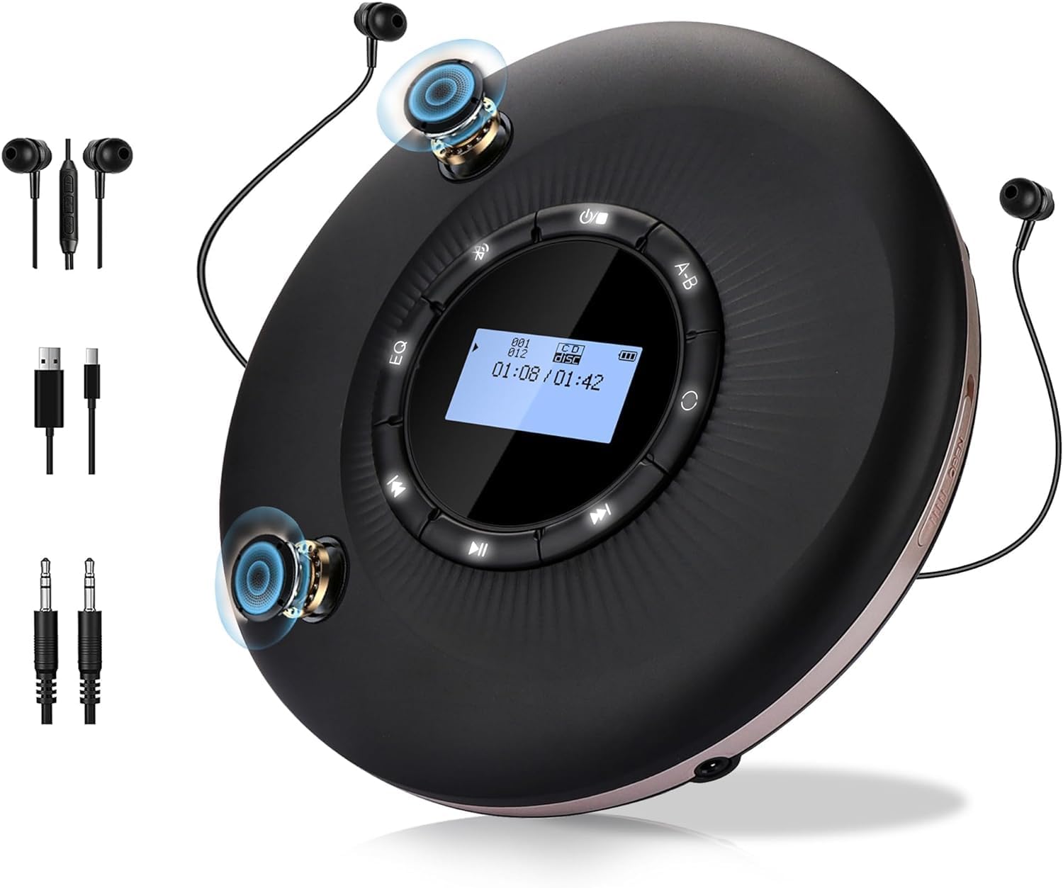 Amazon.com: Jensen Portable CD Player with Bass Boost, Silver, JENCD60R ...