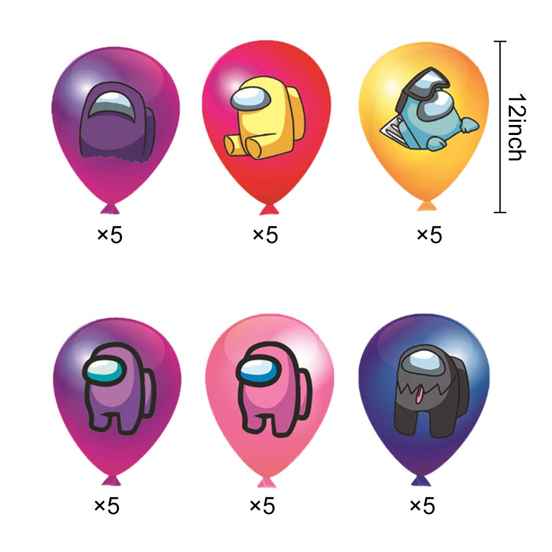 Among Us Birthday Yuesen 30pcs Among Us Party Balloon 12 | Desertcart INDIA
