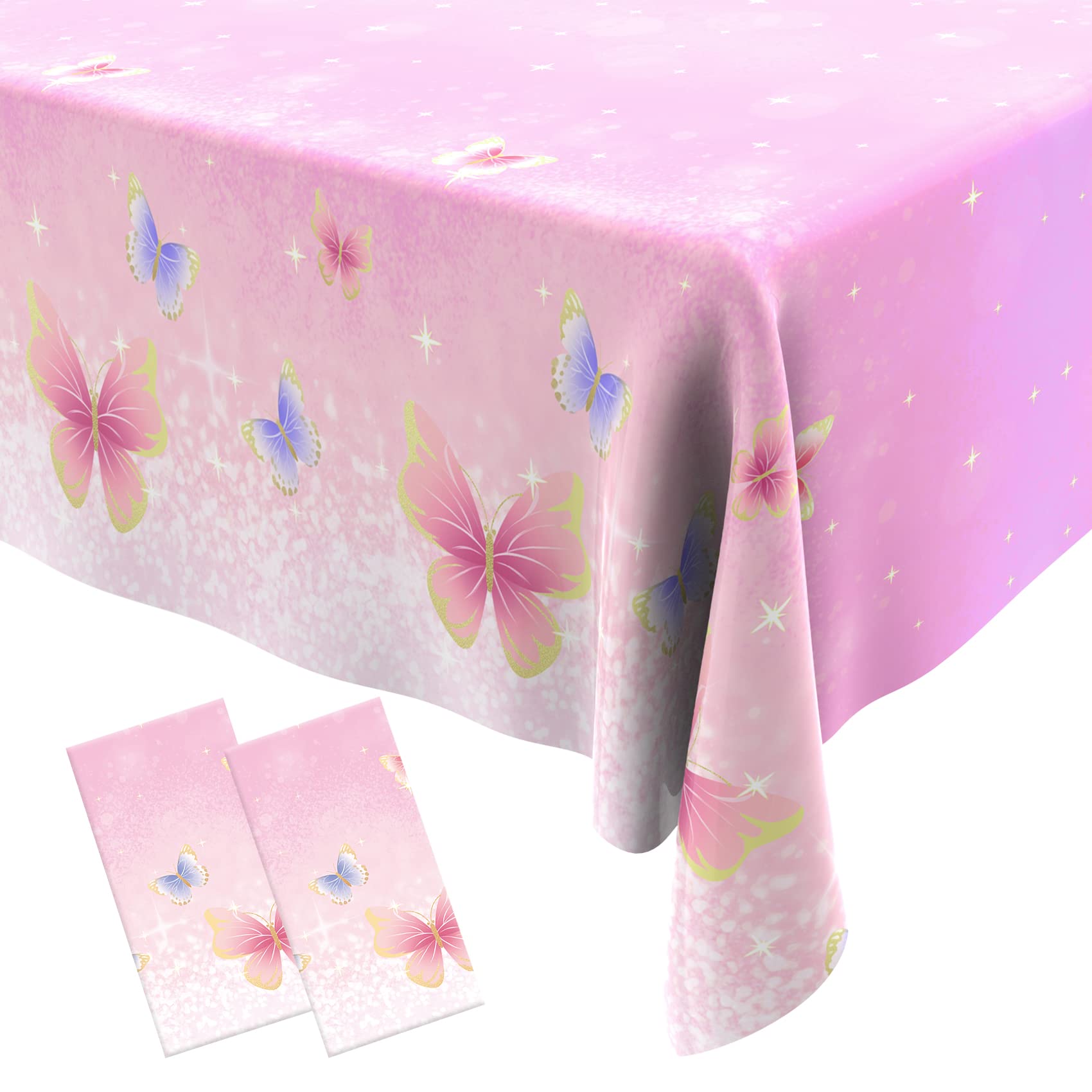 Amazon.com: Butterfly Tablecloth 2 Pack Pastel Plastic Tablecloth ...