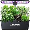 Amazon.co.jp: JustSmart 水耕栽培キット 室内 水耕栽培 おしゃれ 家庭菜園 キット LEDライト付き 自動水循環システム搭載 高さ調節可能 IGS-20SE ブラック ...