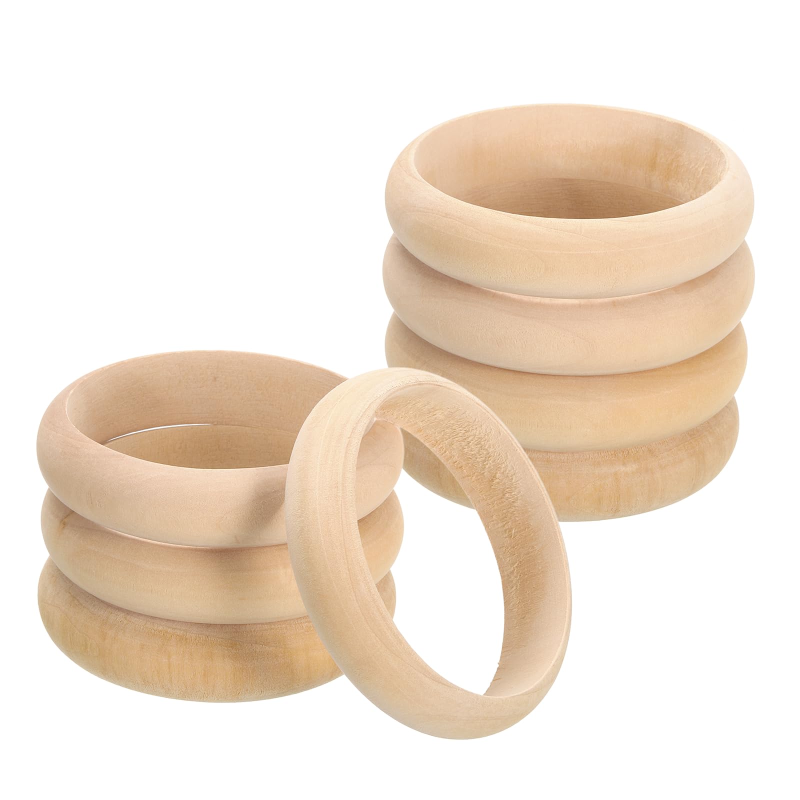 Amazon.com: uxcell Wooden Bangle Bracelet, 8Pcs 87mm - Log Retro ...