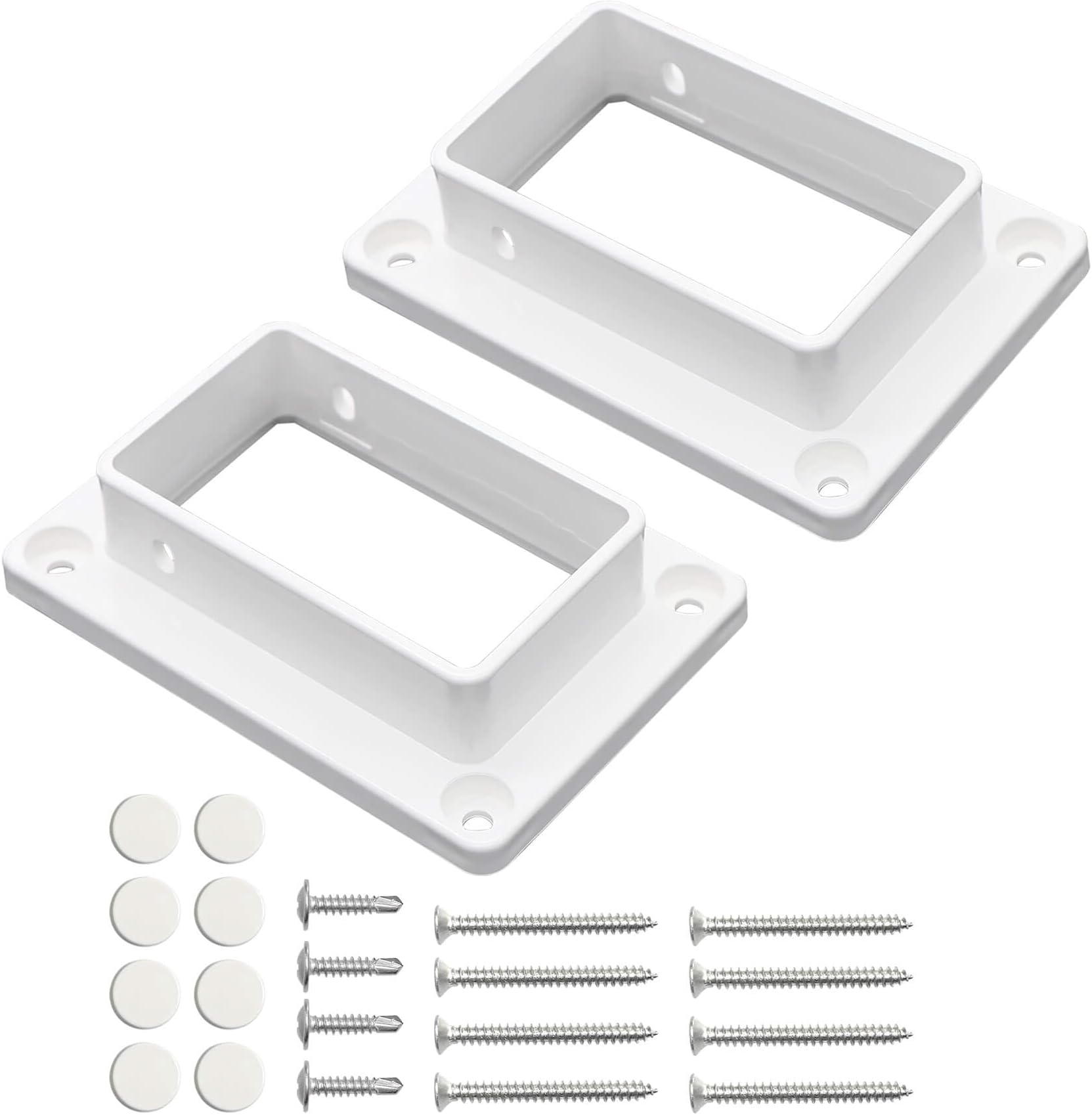 Amazon.com: Aiwaiufu 2″ x 3.5″ White Vinyl Fence Brackets, Slotted ...