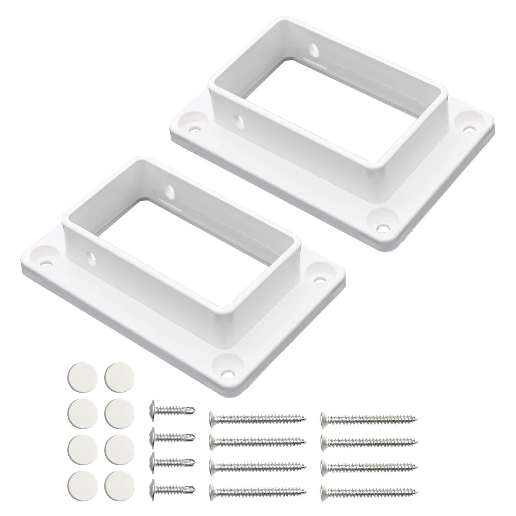 Amazon.com: Aiwaiufu 2″ x 3.5″ White Vinyl Fence Brackets, Slotted ...