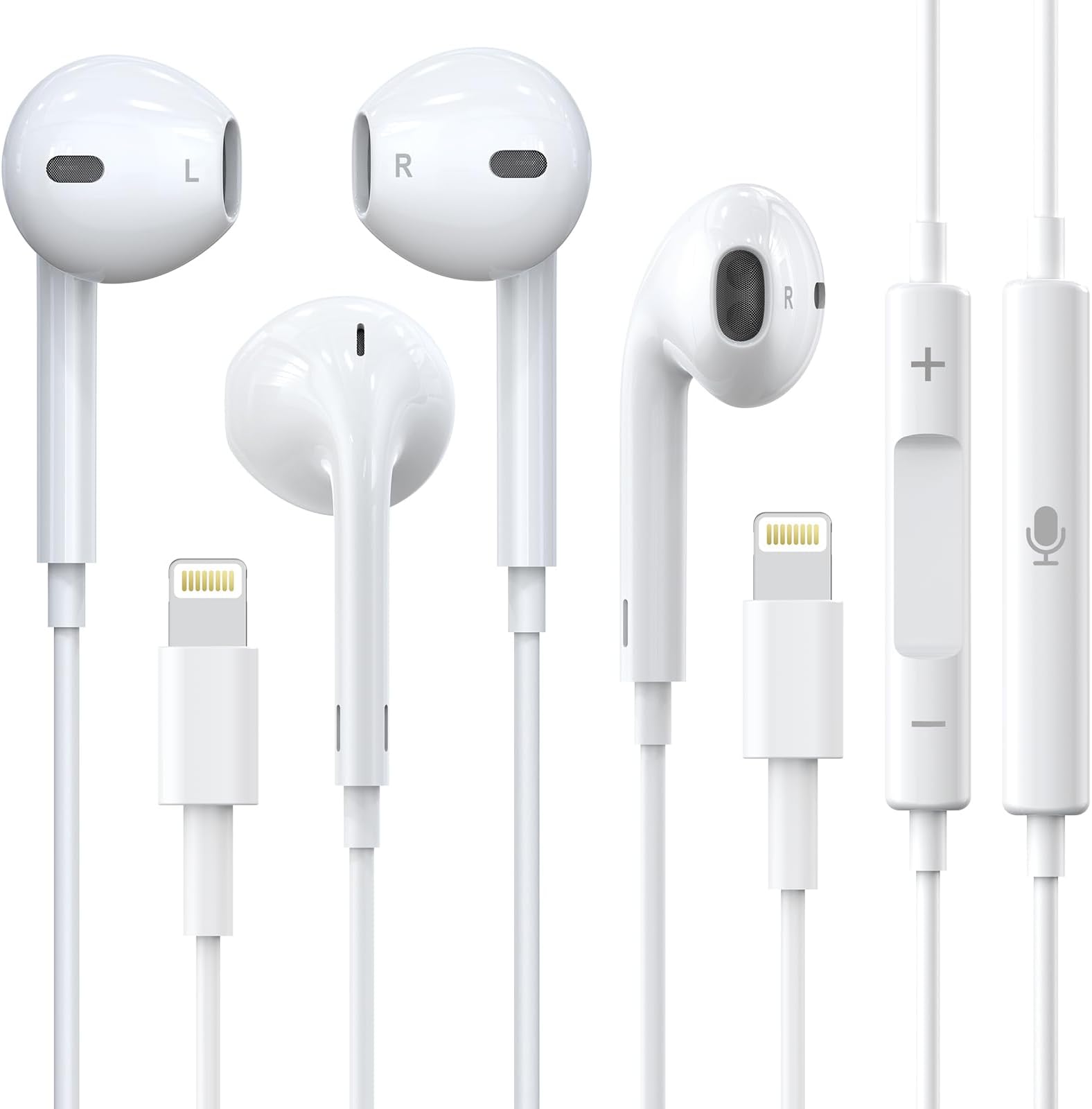 Amazon.com: MAXROCK Lighting Headphones, Sleep Earbuds with Lightning ...