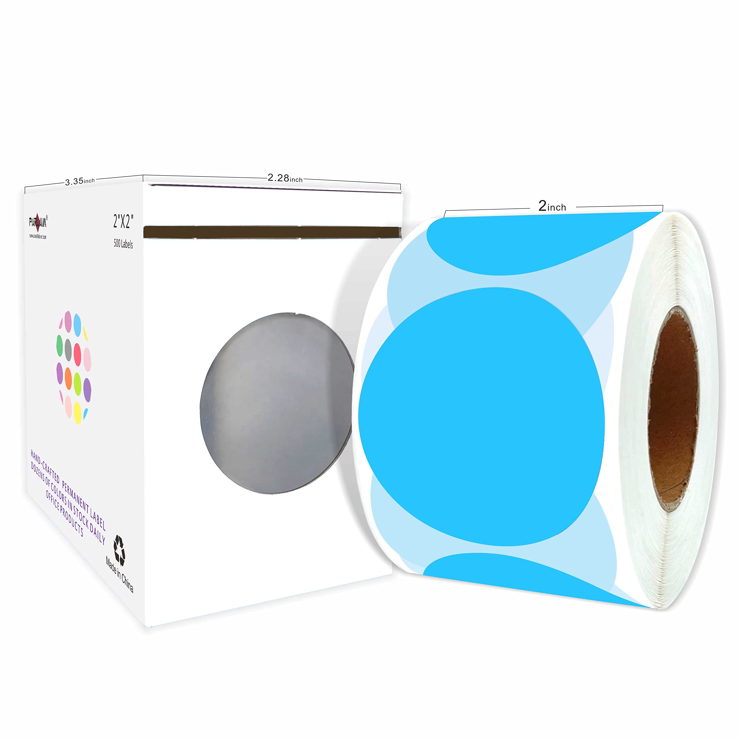 Snapklik.com : 2 Inch Dot Stickers, 500pcs Round Color Coding Circle ...