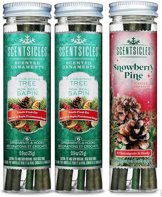 Amazon.com: Scentsicles Three Pack - Two Bottles of O Christmas Tree ...