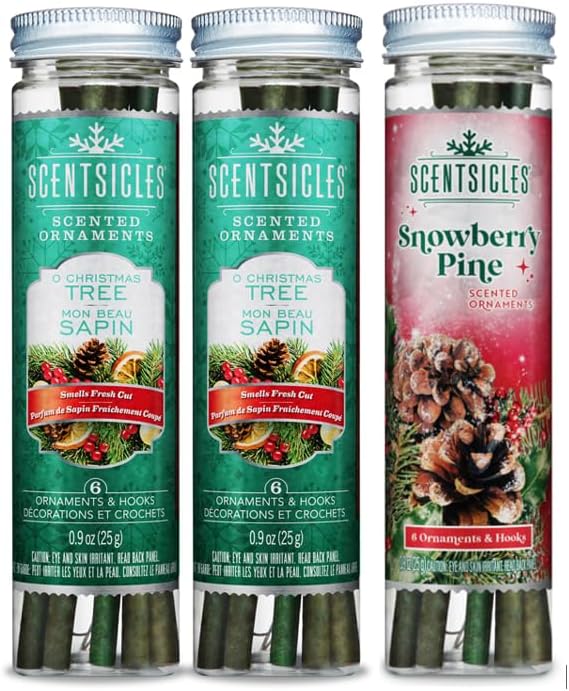 Amazon.com: Scentsicles Three Pack - Two Bottles of O Christmas Tree ...