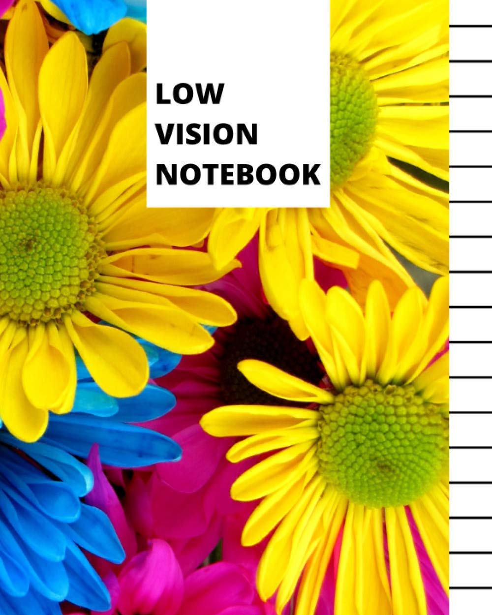 Low Vision Notebook: Bold Lined Paper For Visually Impaired | Bright ...
