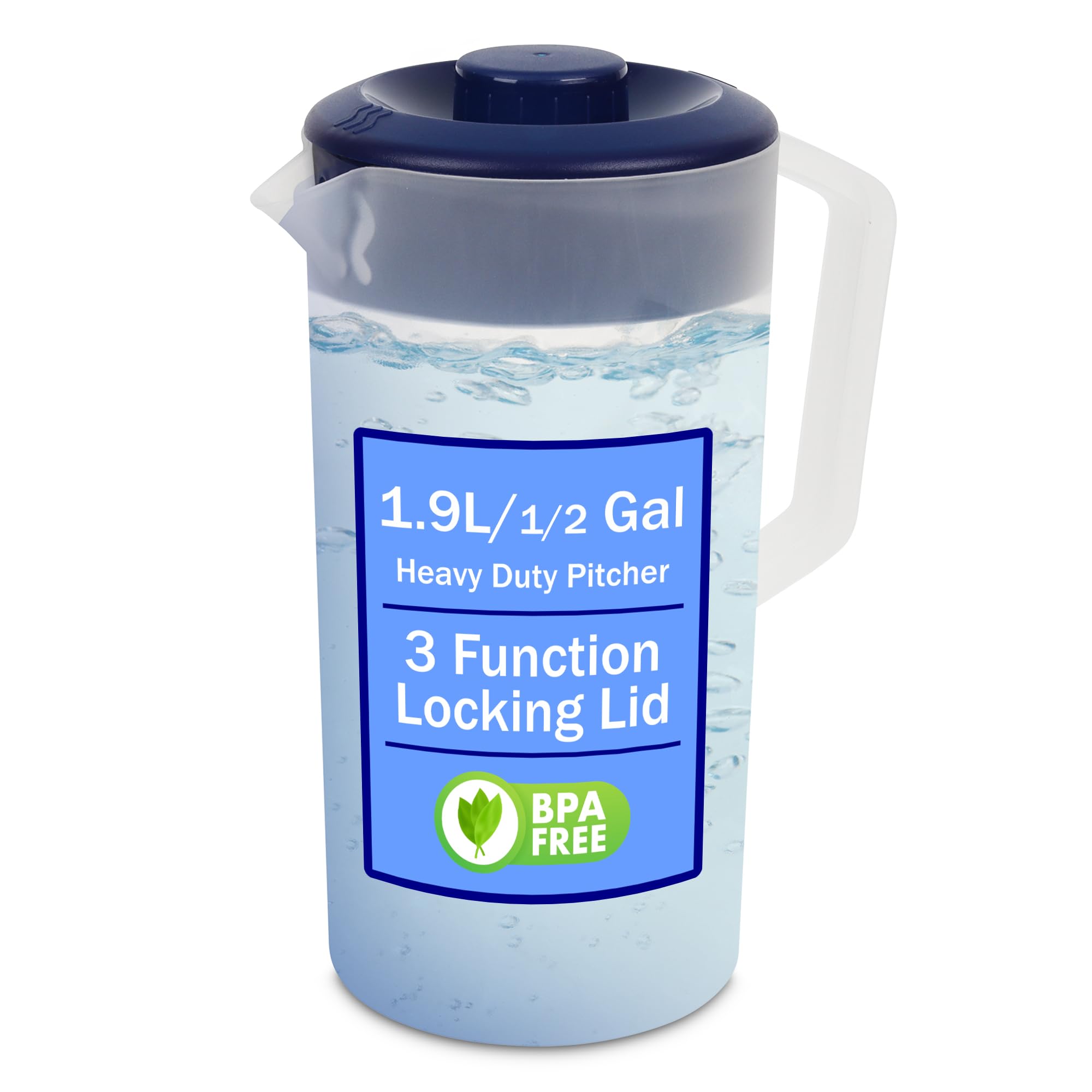 Amazon.com: Fridge Door Water Pitcher with Lid (Half Gallon Pitcher ...
