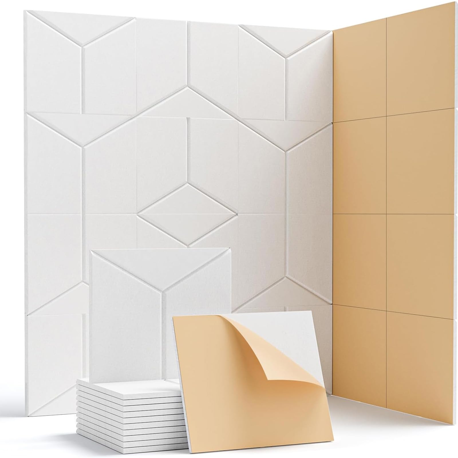 Topnaca Sound Proofing Panels, 12 Pack 12"x10"x0.4" Self Adhesive ...