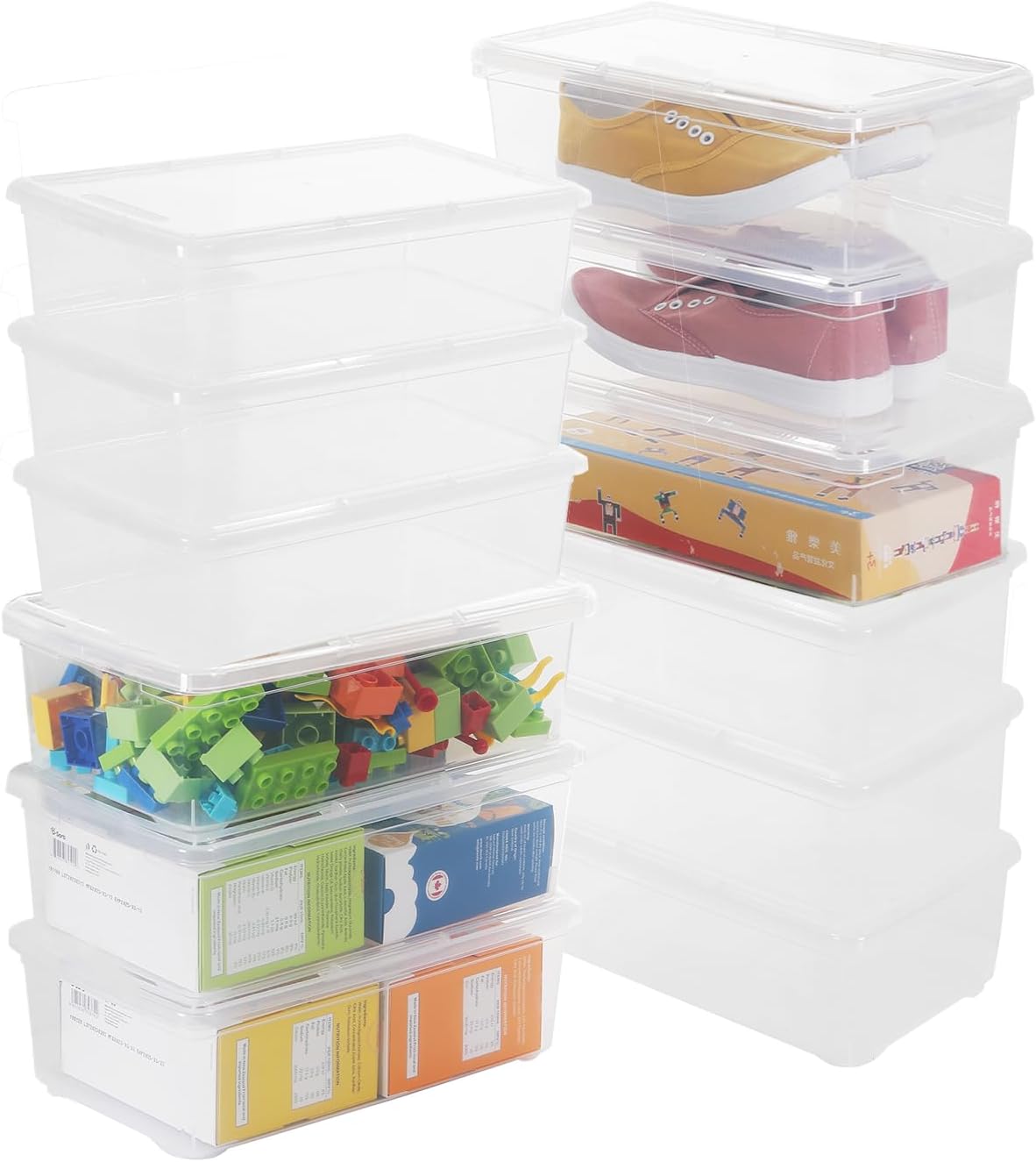 Amazon.com: STERILITE 6-Quart Storage Bin Shoe Box - Clear (6) : Home ...