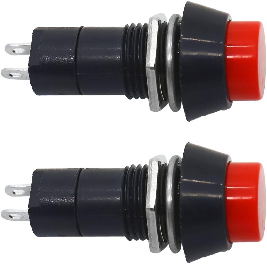 Electronicspices PACK OF 2 Push Button 2-Pin Self-Locking SPST On-Off ...
