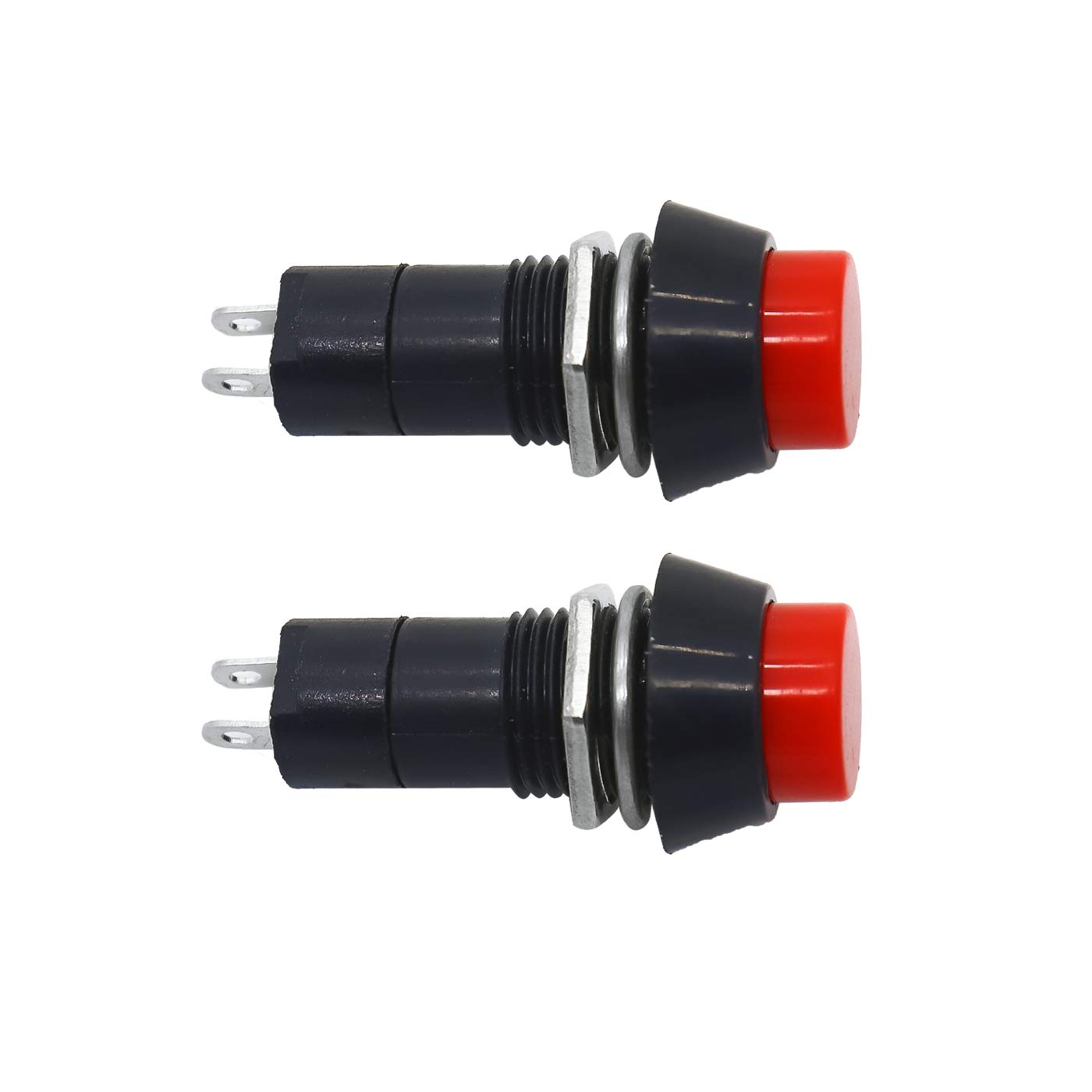 Electronicspices PACK OF 2 Push Button 2-Pin Self-Locking SPST On-Off ...