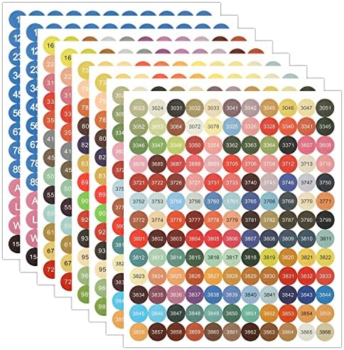 Amazon.com: AIEX 8 Sheets Color Number Stickers, 447 Multicolored ...