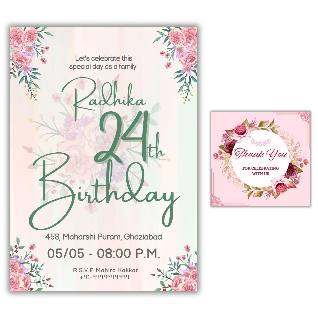AanyaCentric Party Birthday Invitation Card with Return Gift Sticky ...
