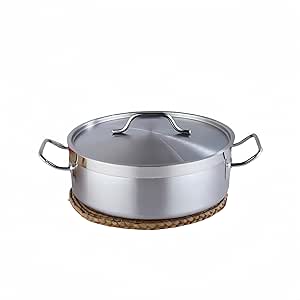 Amazon.com: Stainless Steel Round Soup Pot: Polished Stock Pot with Lid ...