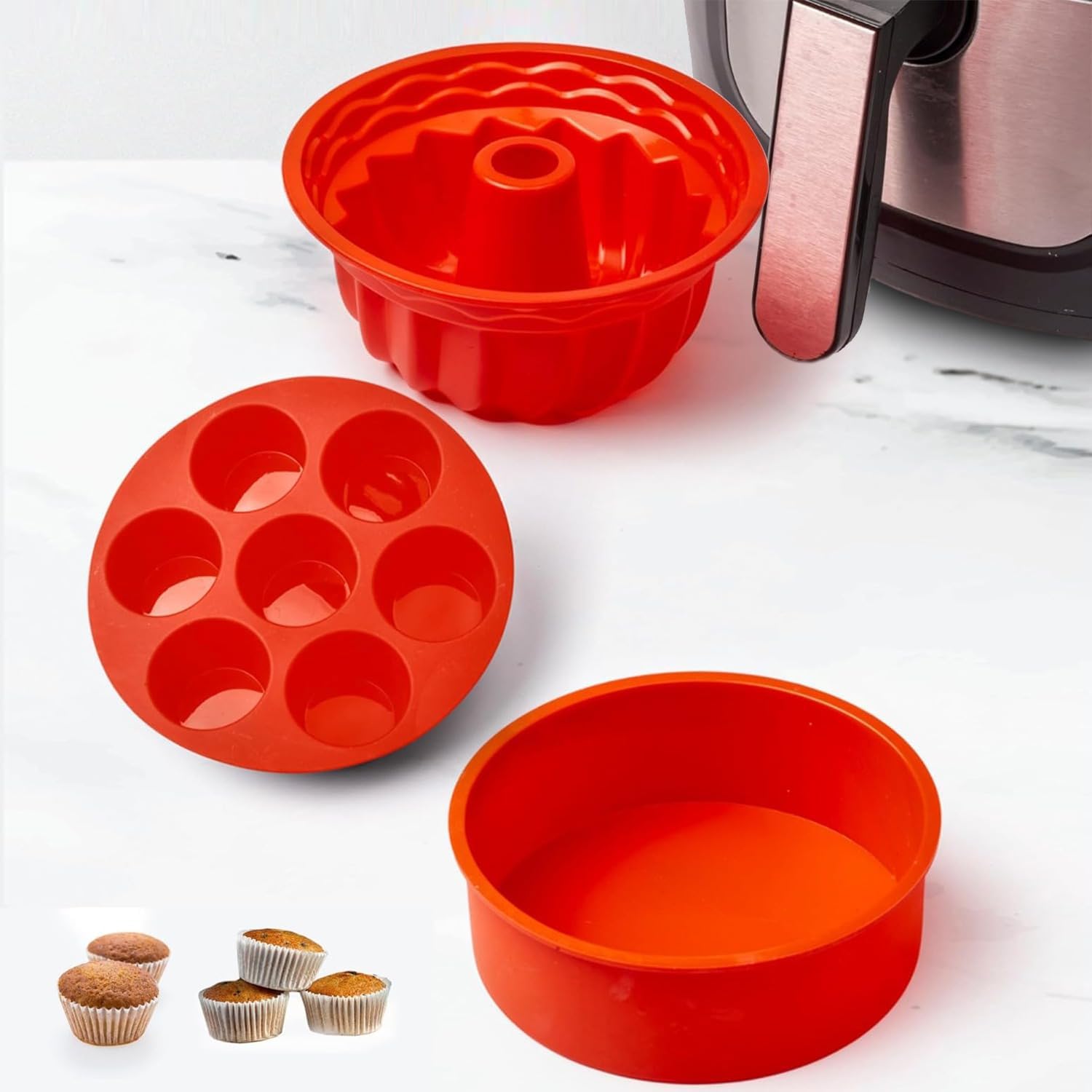 Amazon.com: AV CAKES Muffin Pan Silicone Molds for Baking - Pack of 3 ...