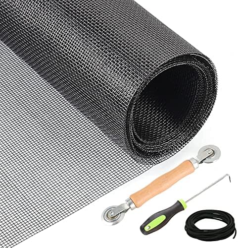 Window Screen Mesh Kit - Screen Door Replacement Kit with 27.6ft Spline ...
