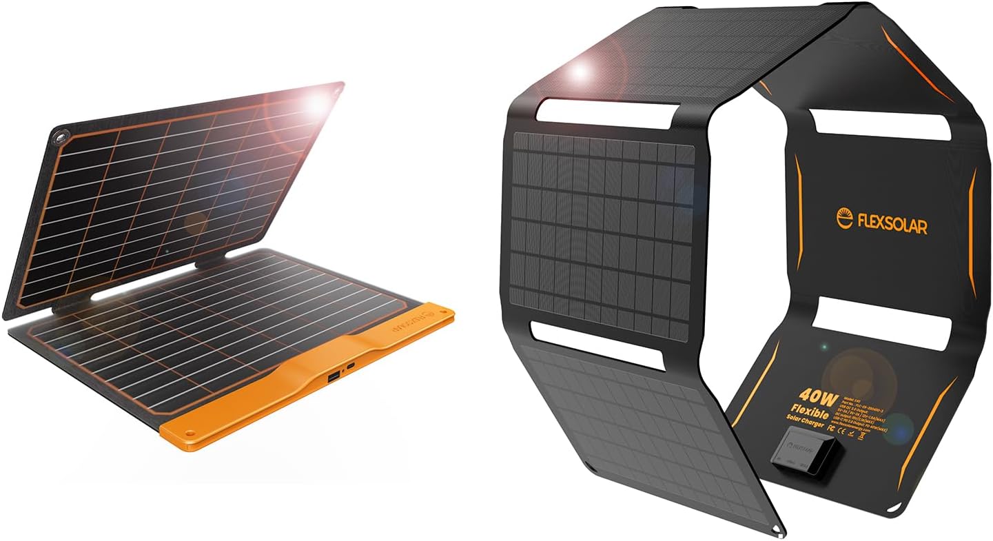 Amazon.com: FlexSolar 40W and 20W Foldable Solar Panel Charger with USB ...