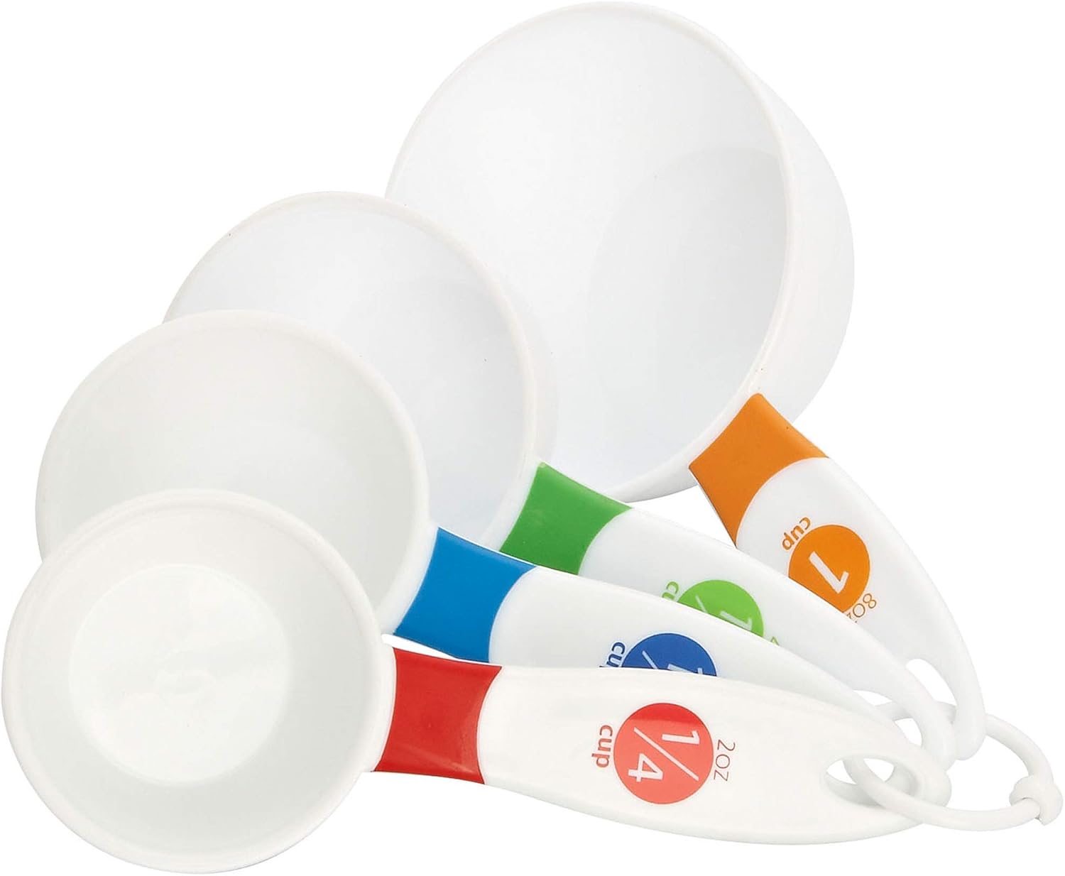 Amazon.com: 4 Pc Color Coded Measuring Cup Set - White: Home & Kitchen