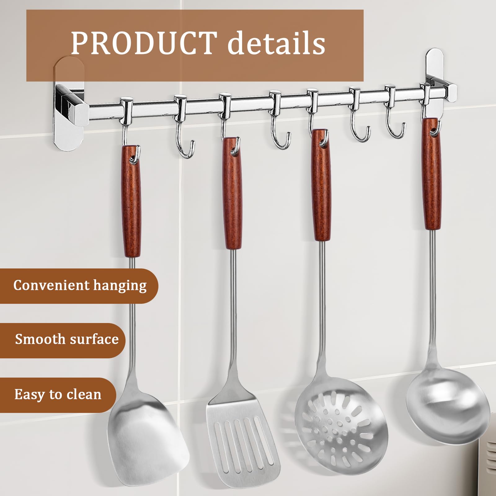 Snapklik.com : Wok Utensils Set, Stainless Steel Wok Spatula And Ladle ...