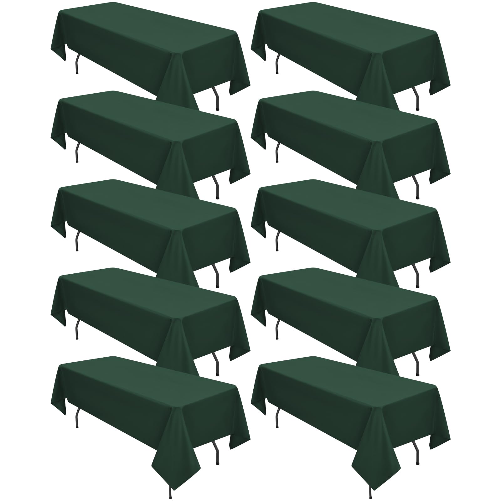 Amazon.com: 10 Pack Hunter Green Tablecloths for 6ft Rectangle Tables ...