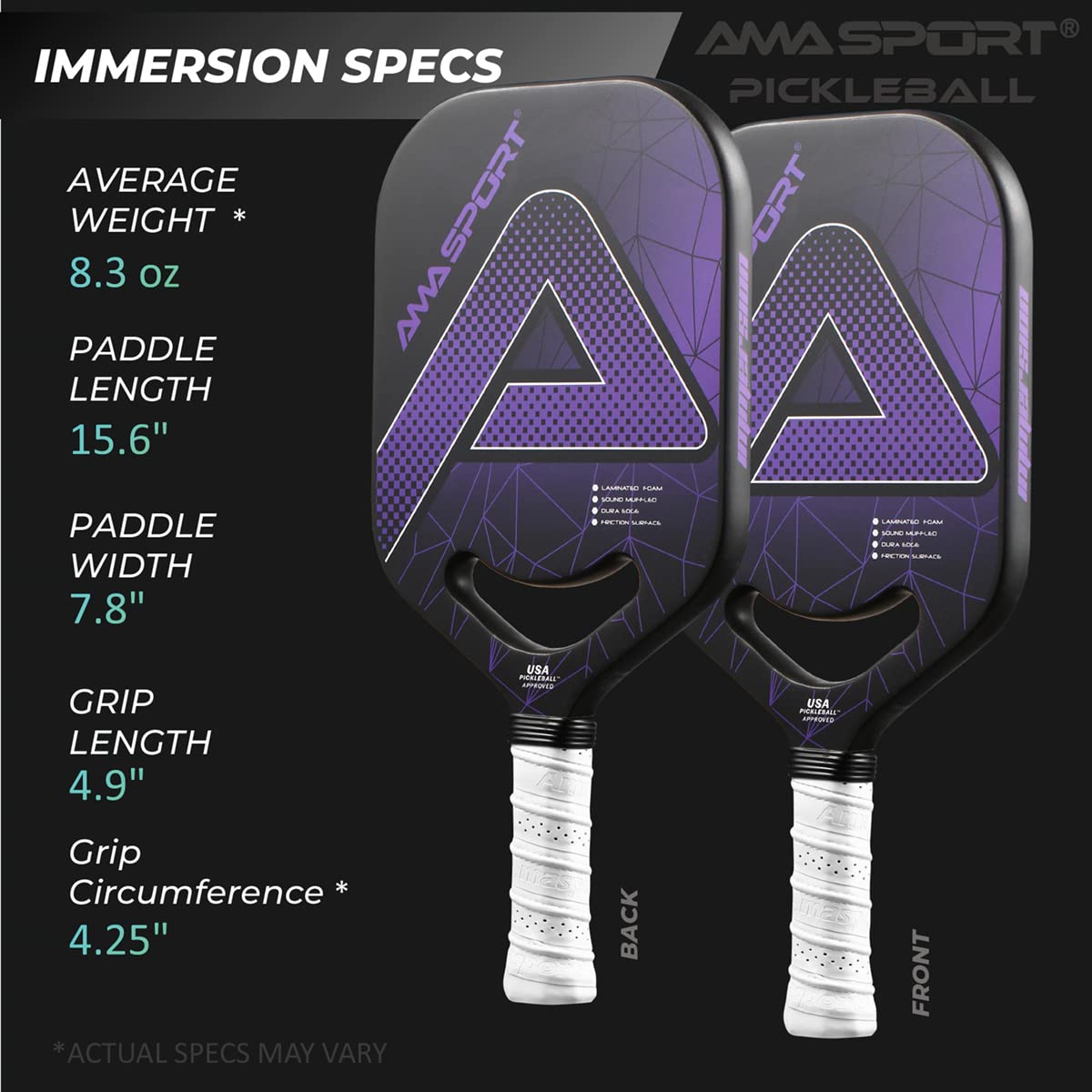 Snapklik.com : Immersion Carbon Pickleball Paddle PP001-20Mm Thick Core ...