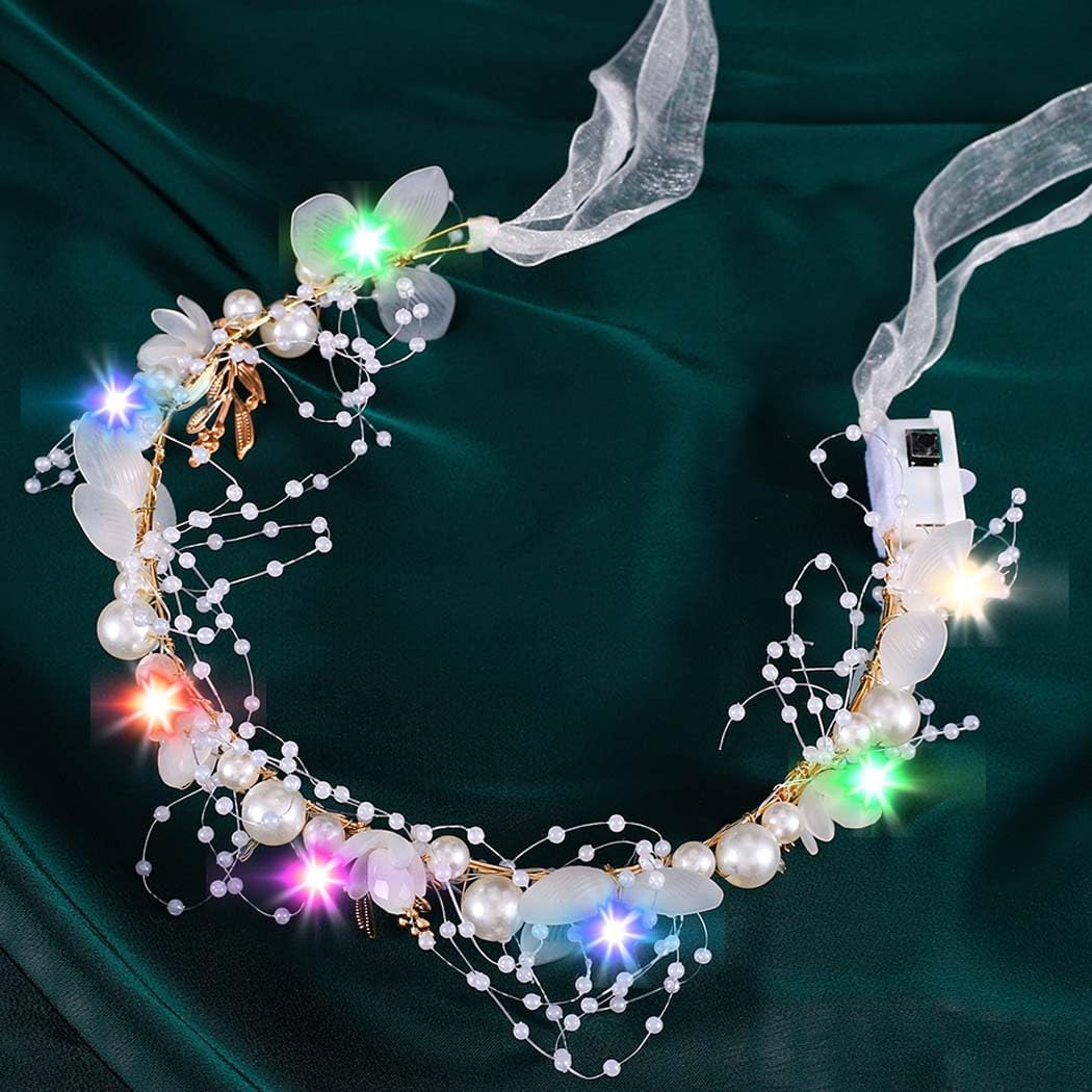 Amazon.com : Yean Led Bride Wedding Hair Vine Long Light Up Bridal ...