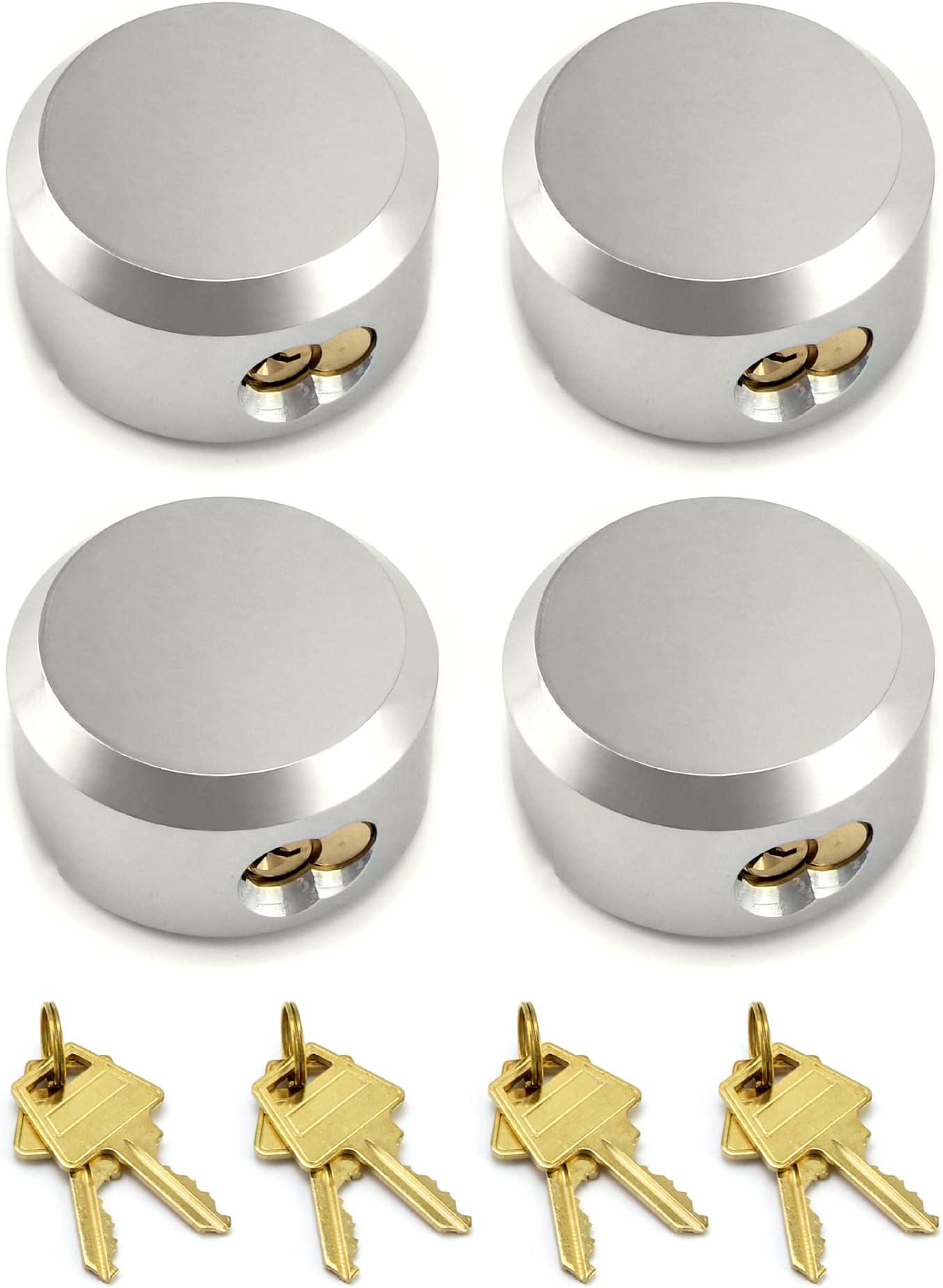 QWORK Hockey Puck Lock, 2-7/8" Trailer Door Lock, Hidden Shackle ...