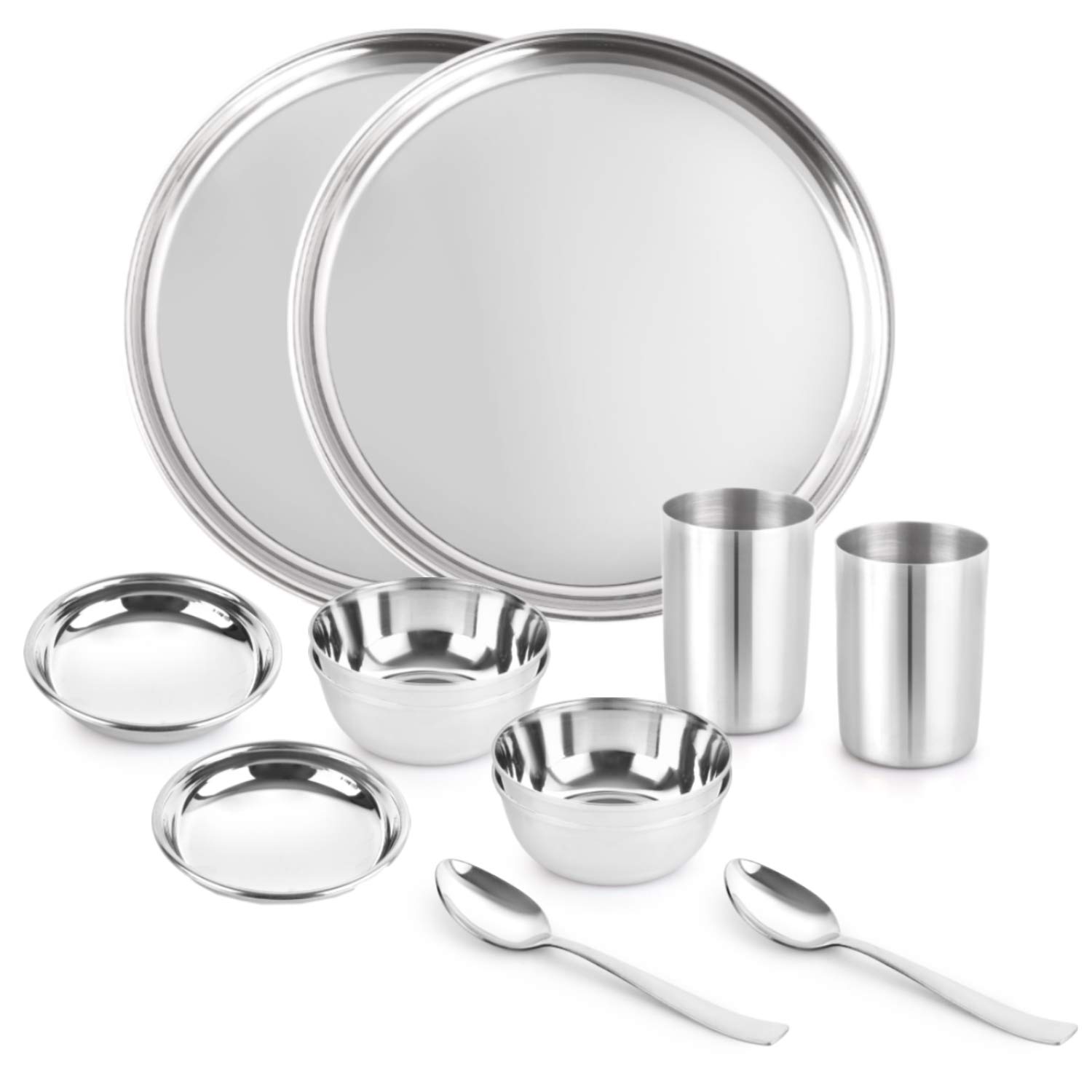 Cello Steelox Stainless Steel Dinner Set, 12pcs, Silver : Amazon.in ...