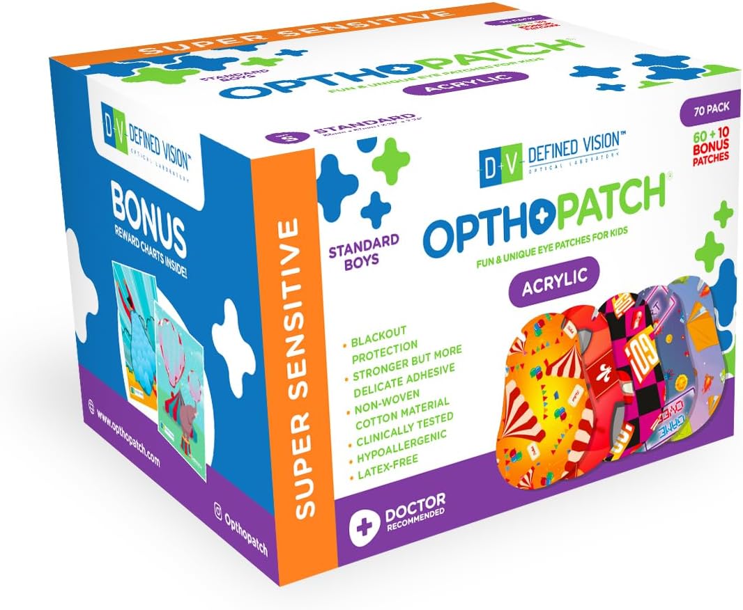 Amazon.com: Opthopatch Kids Eye Patches with Extra Hypoallergenic ...
