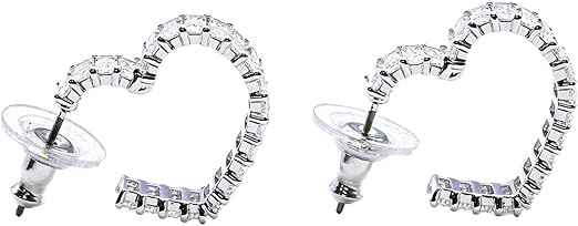 Amazon | スワロフスキー SWAROVSKI ピアス Matrix マトリックス フープピアス ハート シルバー クリア ...