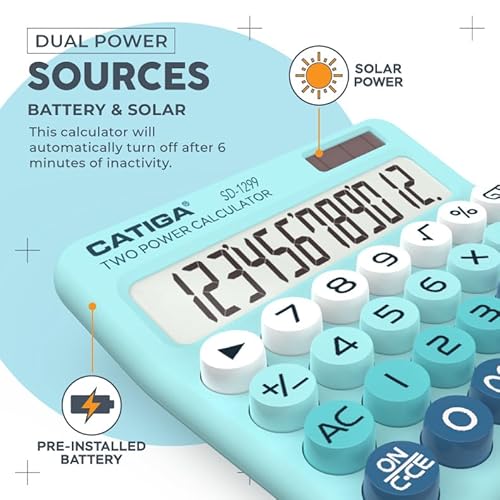 CATIGA Mechanical Switch Calculator with Solar and Battery - Want It All