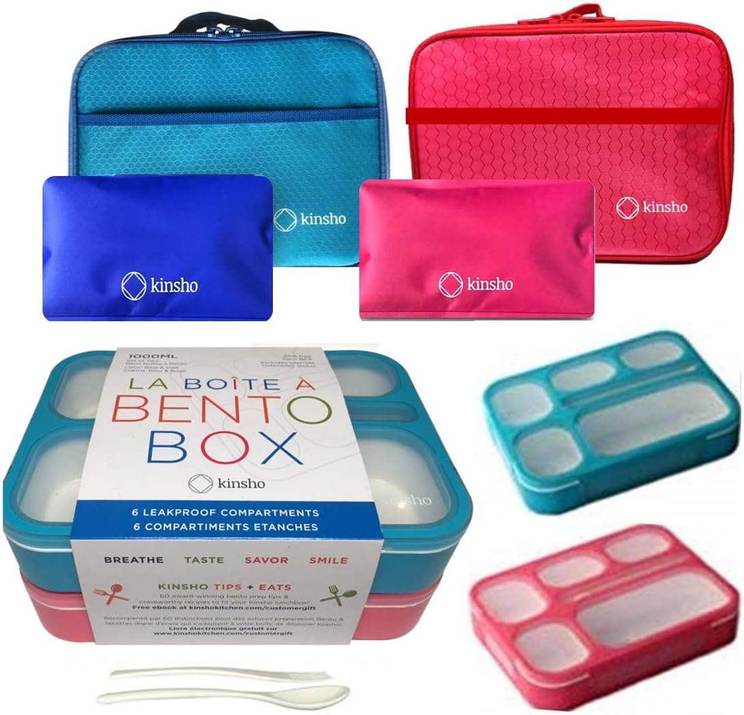Bento Lunch Box with Ice Packs and Insulated Bags, Lunchbox Set for ...