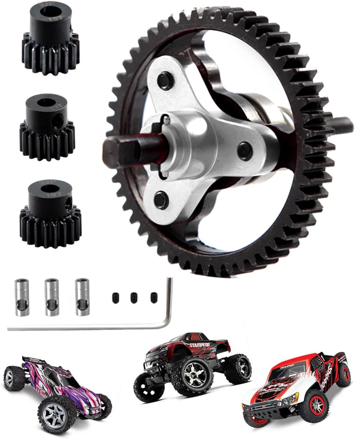 Amazon.com: RCMYou Metal Slipper Clutch with 50T Spur Gear(32-Pitch) 15T/17T/19T Pinions Gear ...