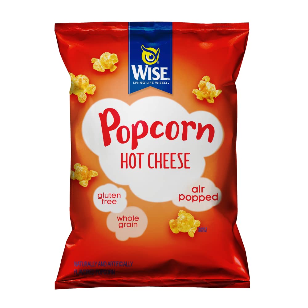 Amazon.com: Wise Snacks Popcorn, Hot Cheese, 0.625 Ounce (42 Count), Gluten Free, Whole Grain ...