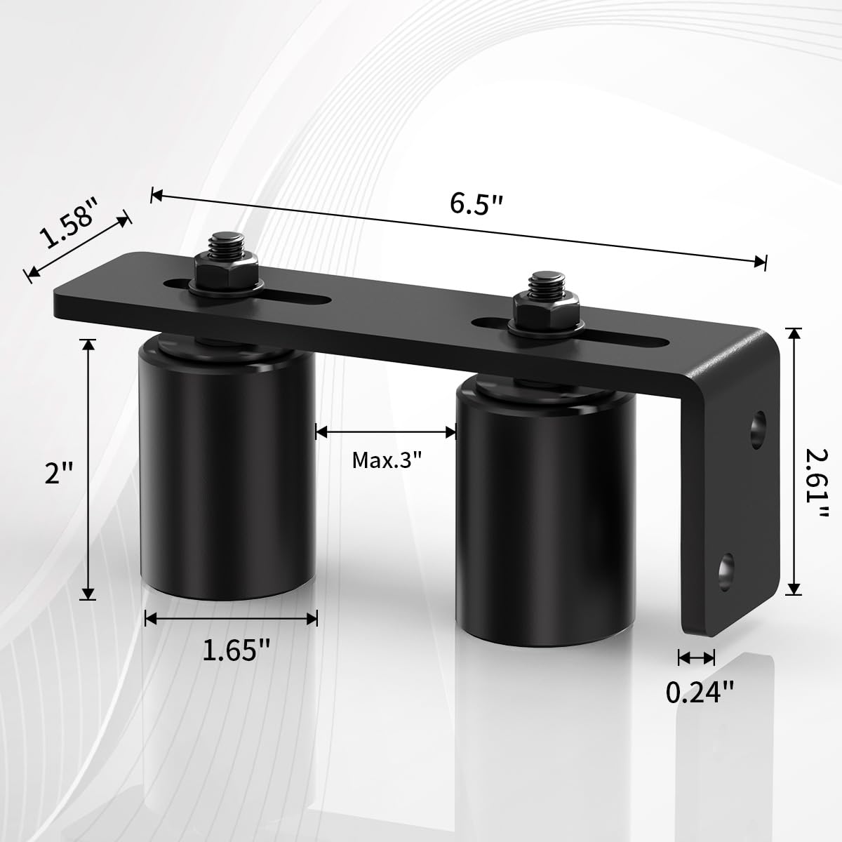 Snapklik.com : Sdstone Slide Gate Guide Roller 2" Black