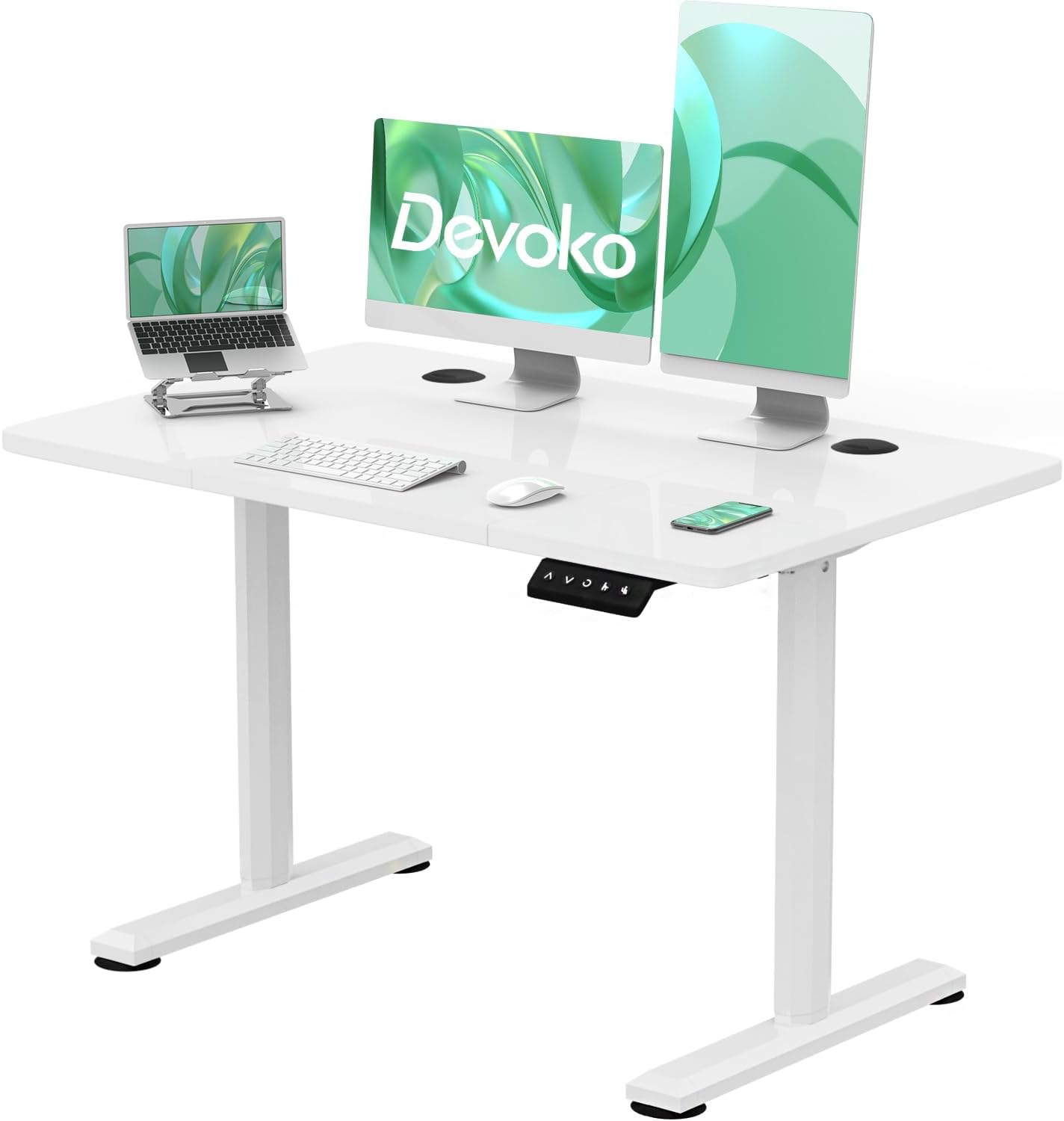 Devoko Height-Adjustable Electric Desk, 120 x 60 cm, Height Adjustable ...