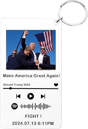 Amazon.com: Icefei Trumps Keychain 2024, Acrylic Trumps Shootings Survived Keyring, Trumps Fight ...