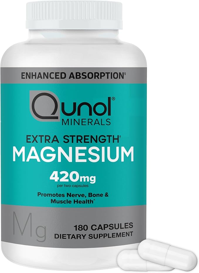 Amazon.com: Qunol Magnesium Capsules 420mg, 100% DV, High Absorption ...