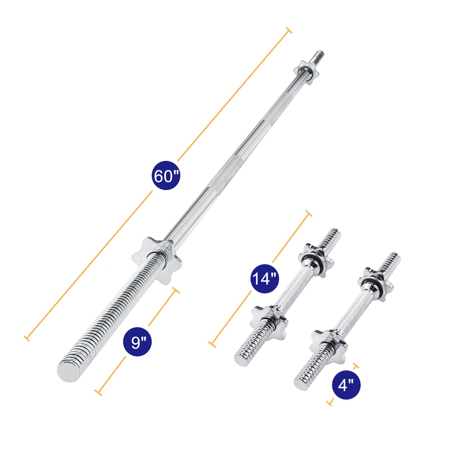 Snapklik.com : Powenergy 60" Threaded Bar Weight Lifting Barbell And ...