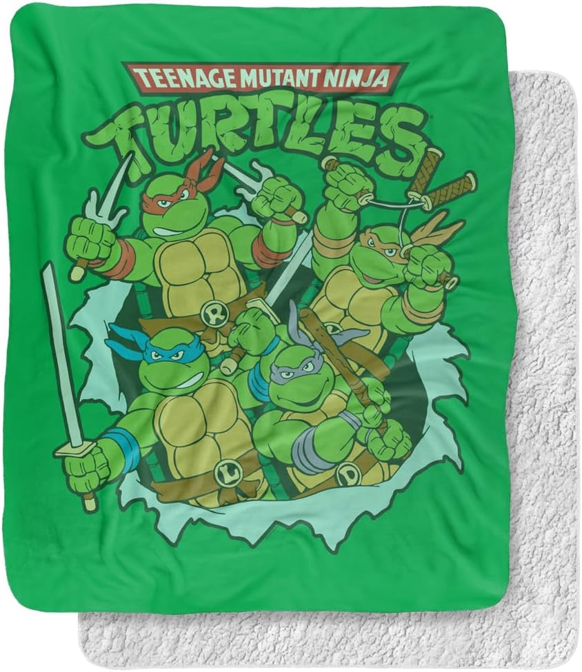 Amazon.com: Teenage Mutant Ninja Turtles TMNT Group Retro Silky Touch ...