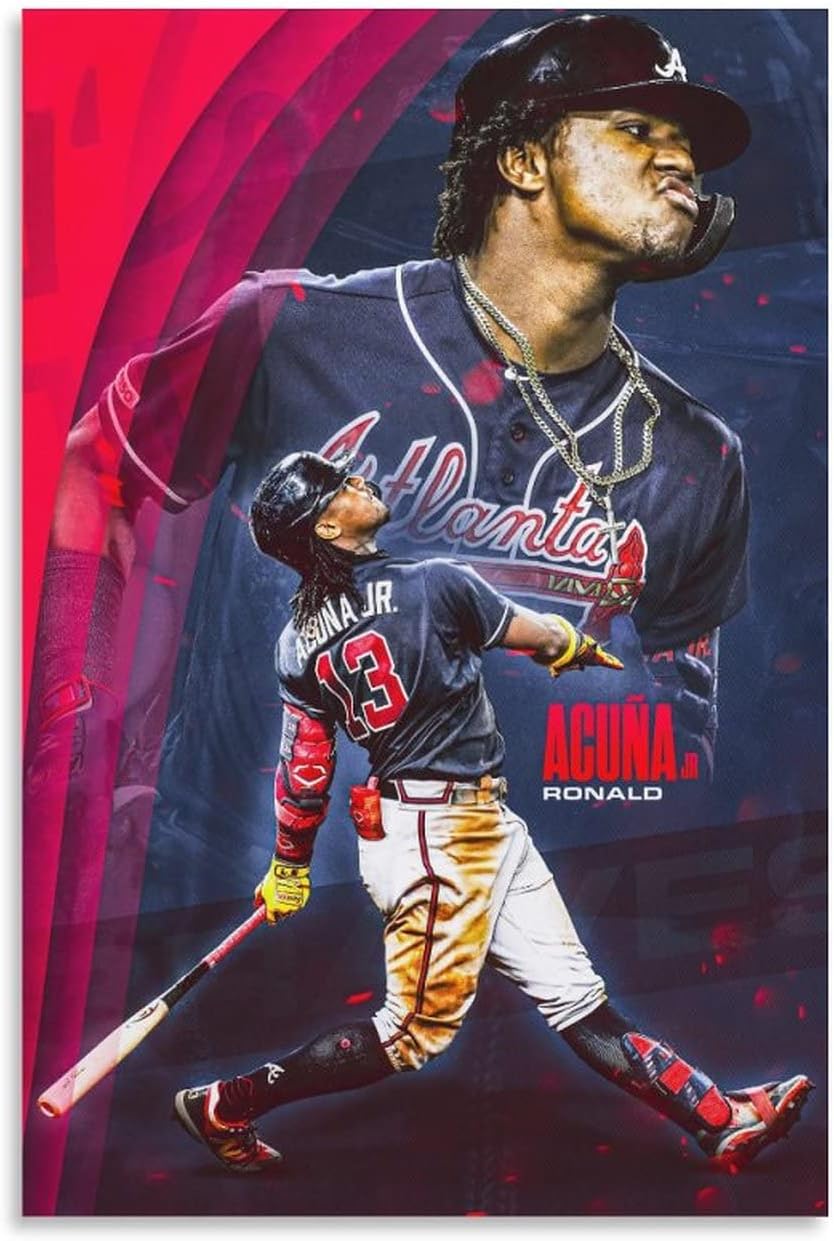 Amazon.com: GAGALU Ronald Acuña Jr. Poster 1 Wall Art Canvas Print ...